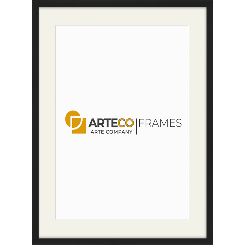 White wooden frame 2cm with white Mat